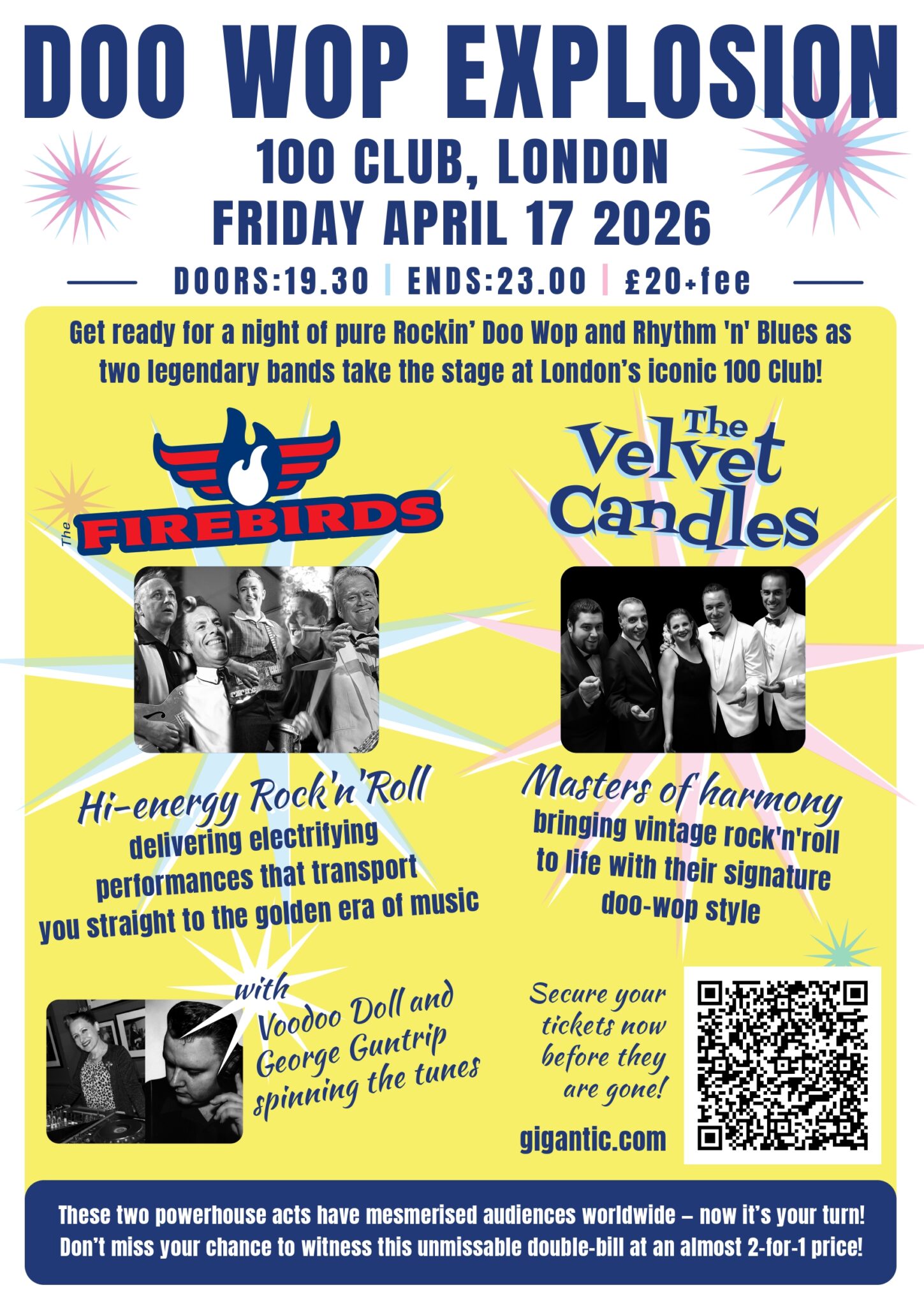 DOO WOP EXPLOSION, The 100 Club, London, UK – The Firebirds